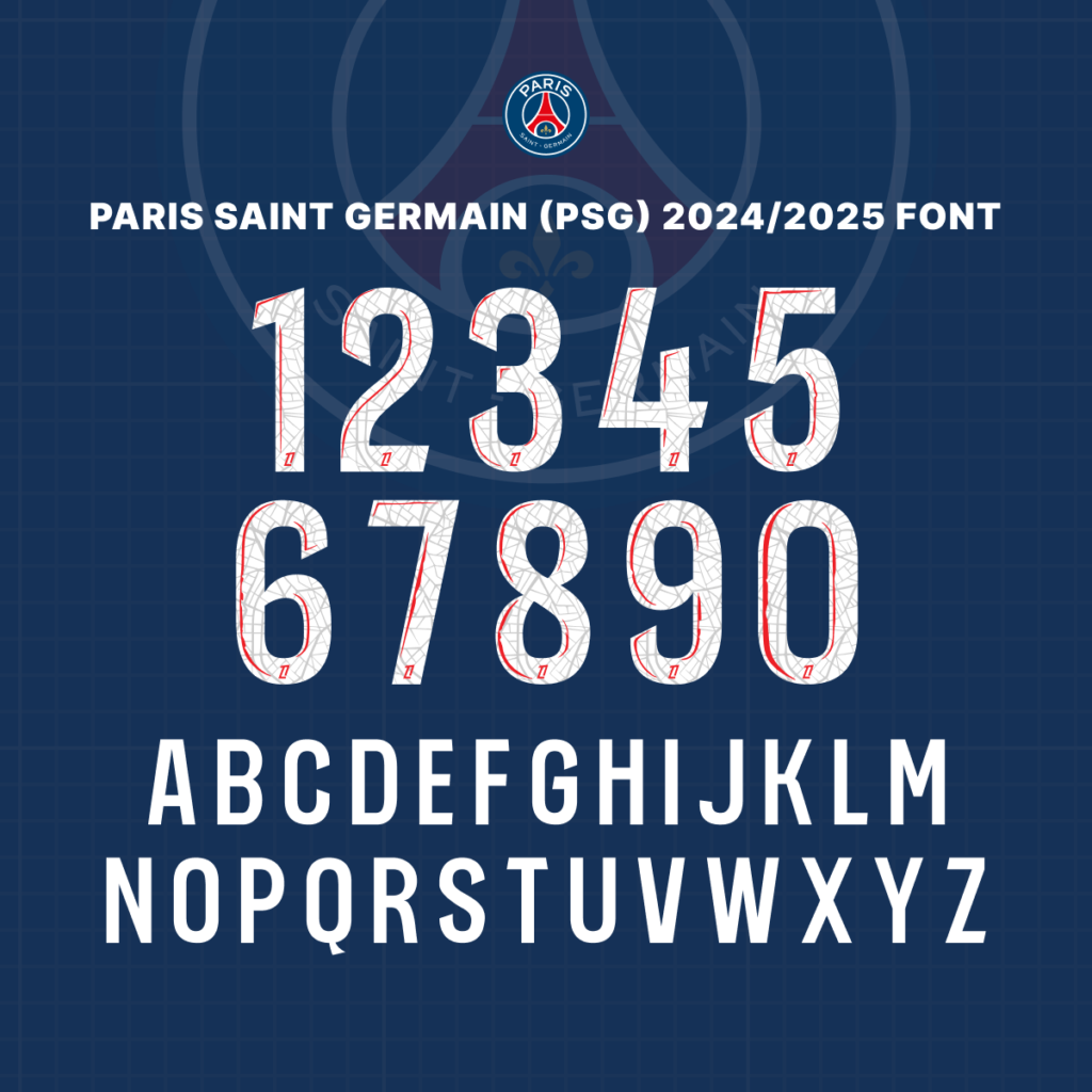 Paris Saint-Germain 2024/25 - FONT SPORT | Download Fonts for Football ...
