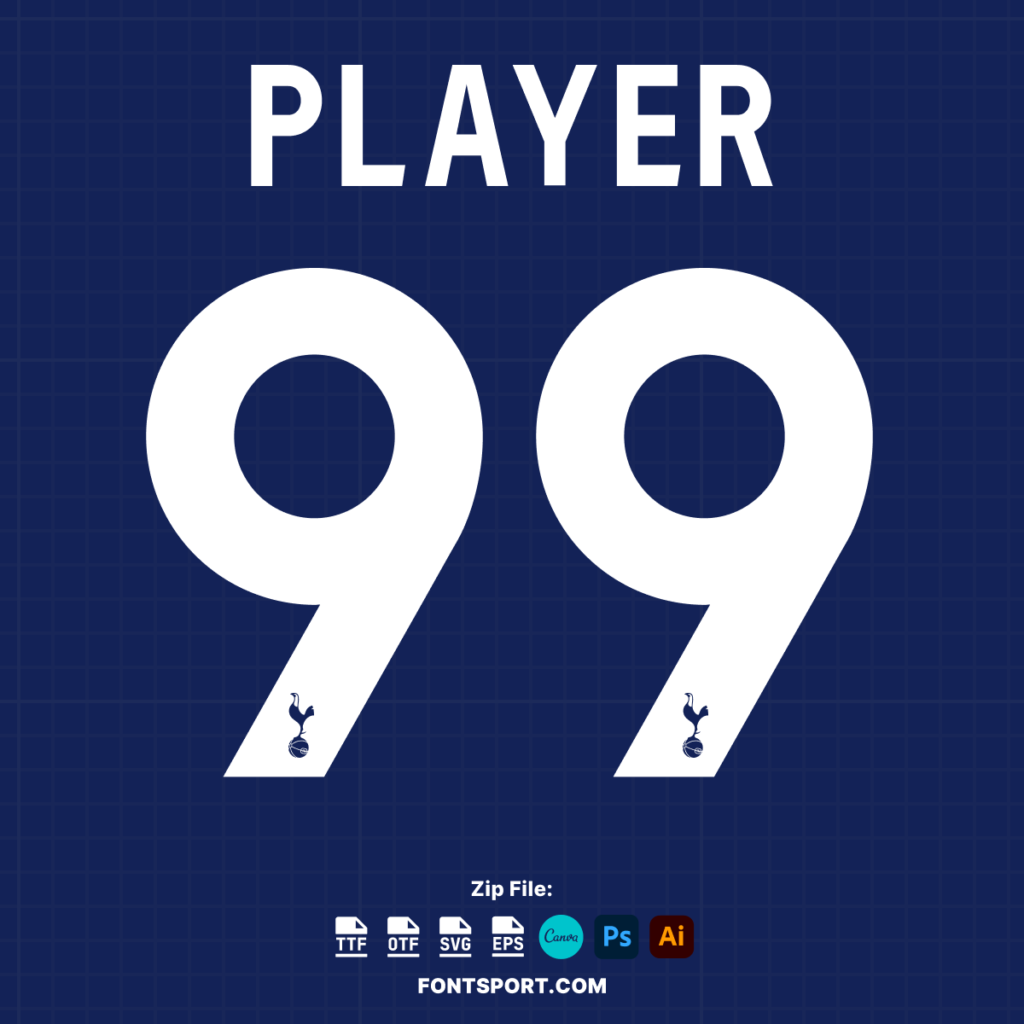 TOTTENHAM HOTSPUR 2024/2025 FONT - High Quality Font
